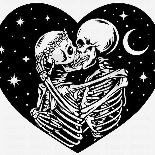 Skull Lovers Svg Skull Svg Dead Skeleton Love Svg Gothic - Etsy