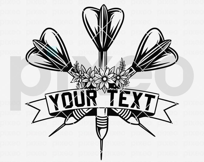 Darts Logo Design Svg Png Dxf, Dart Game Split Monogram Svg, Dartboard ...