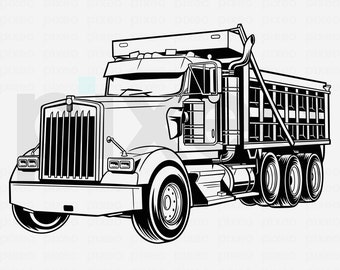 Dump Truck Svg, Truck Svg, Big Truck Clipart, Truck Svg, Truck Cutfile ...