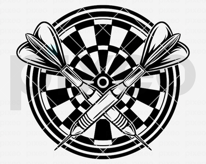 Darts Logo Design Svg Png Dxf, Dart Game Split Monogram Svg, Dartboard Svg, Dart Bullseye Cut ...