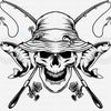 Skeleton Fishing Vector Graphic for DIY Crafts and Projects | Skull ...