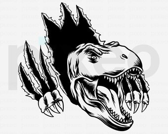 T-rex Svg, Roaring T-rex Vector, Dinosaur Svgtyrannosaurus Rex Svgt Rex ...