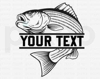 Striped Bass Fishing SVG: Fish Clipart, Vector Cut File (digital ...