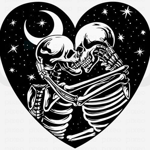 Skull Lovers Svg Skull Svg Dead Skeleton Love Svg Gothic - Etsy