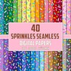 Sprinkles Digital Paper, Toppings, Confetti, Sweet, Candy, Cake, Ice ...