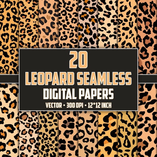 Leopard Digital Paper Leopard Seamless Pattern Leopard Print - Etsy