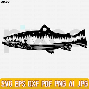 Trout Fishing Svg, Trout Fish Svg, Trout Svg, Trout Fish Clipart, Trout ...