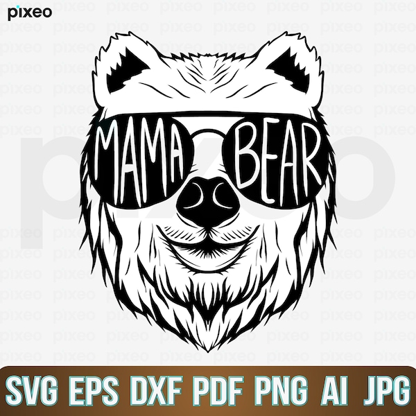 Bear With Glasses Svg - Etsy