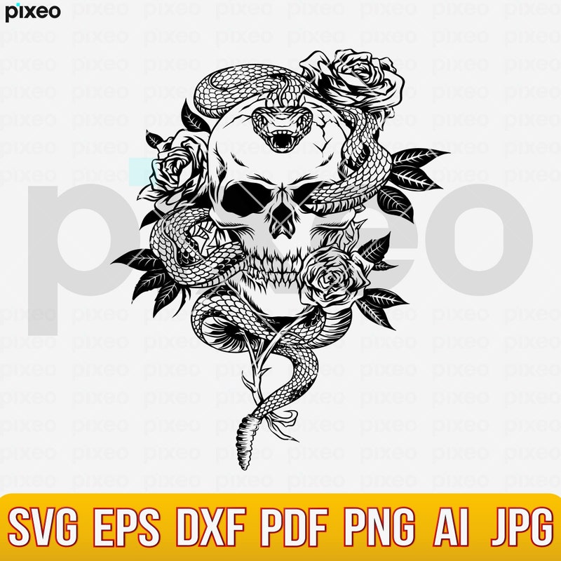 Skull Svg - Etsy