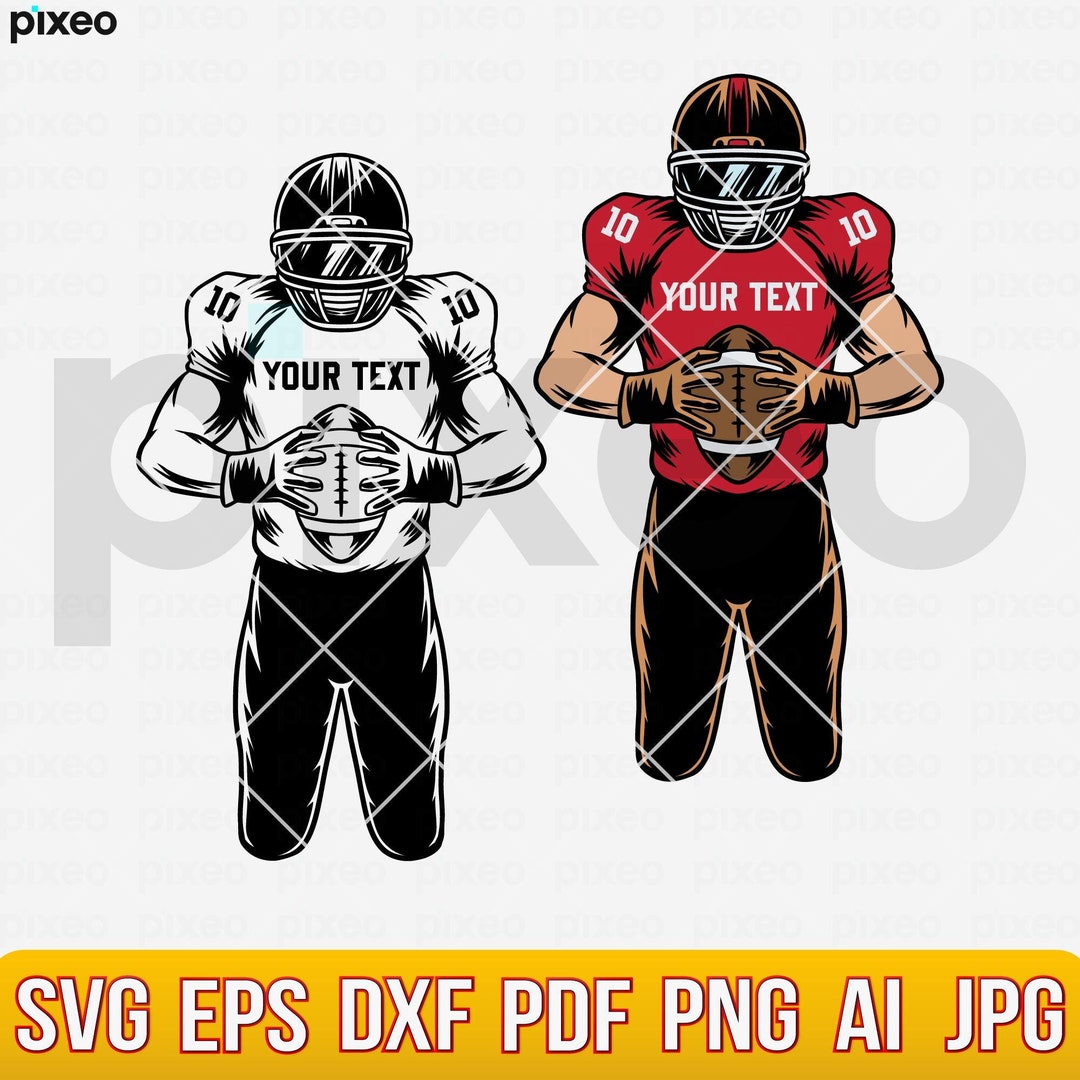 Football Player SVG: Customizable Team Shirt Cut Files (digital ...