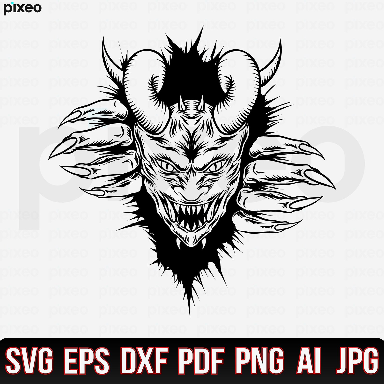 Demon in the Wall SVG Scary Demon SVG Demon SVG Demon - Etsy