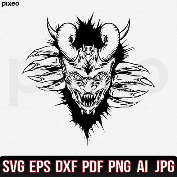 Demon in the Wall SVG Scary Demon SVG Demon SVG Demon - Etsy