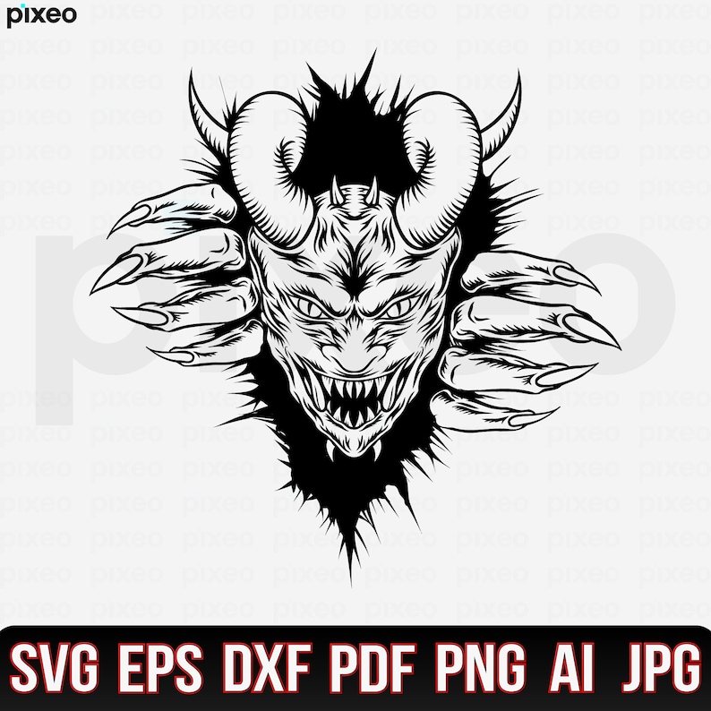 Demon in the Wall SVG Scary Demon SVG Demon SVG Demon - Etsy