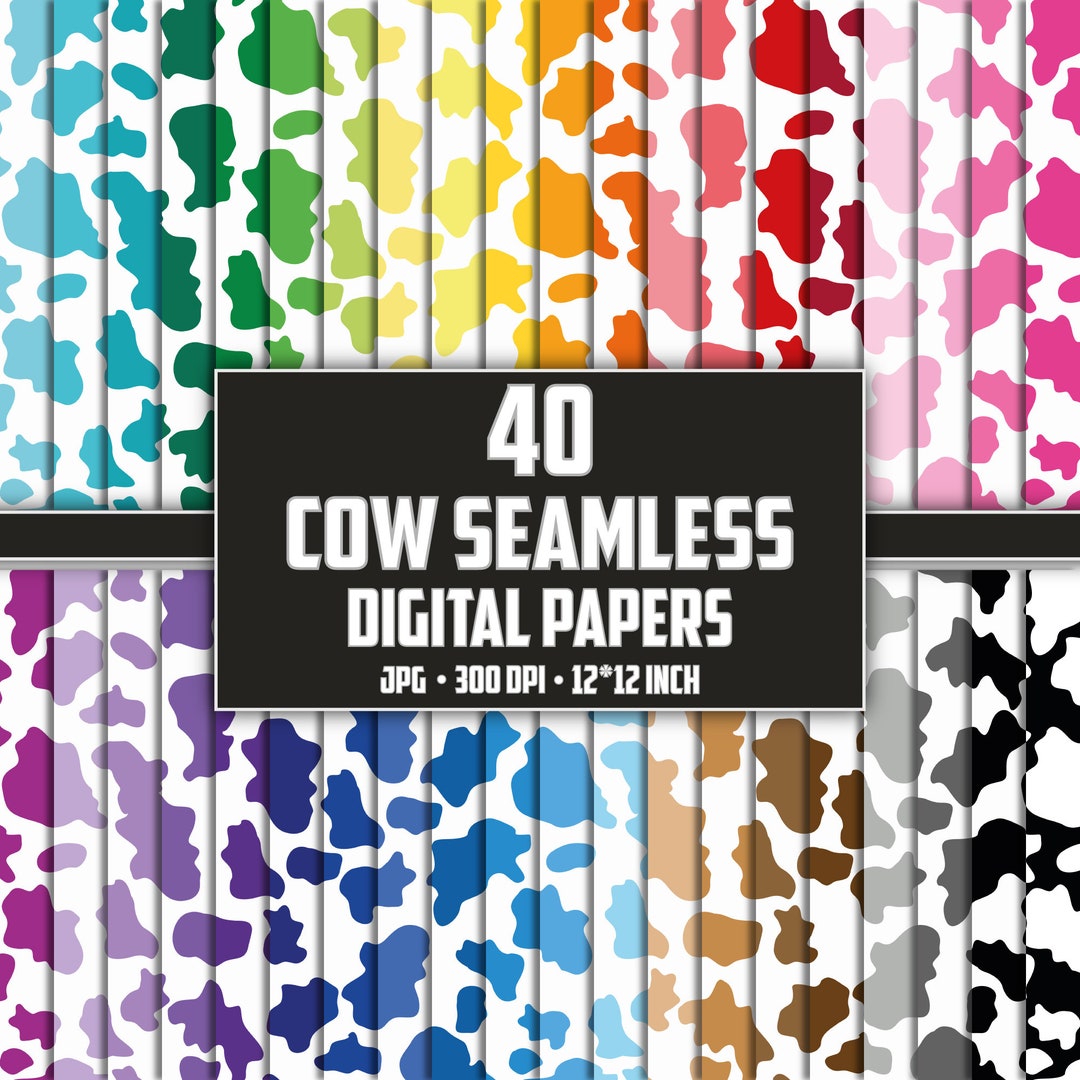 Cow Digital Paper, Cow Seamless Pattern, Cow Print Svg, Cow Svg, Cow ...
