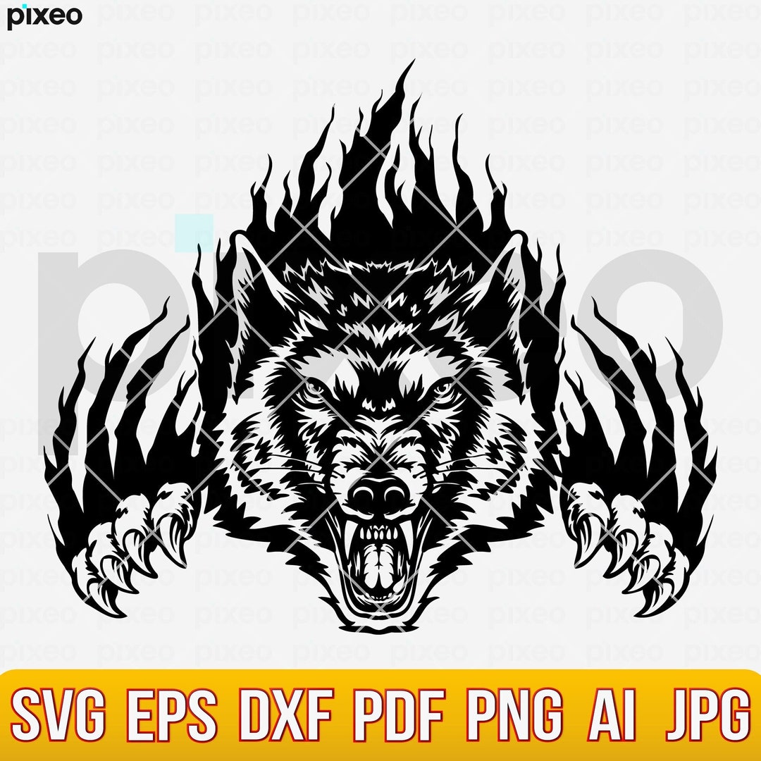Wolf Claws Scratch Svg, Wolf Svg, Wolf Claw Mark Svg, Howling Wolf Svg ...
