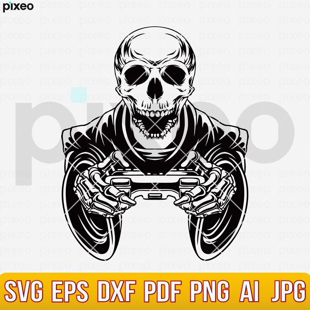 Gamer Skull Svg, Video Game Skull Svg, Controller Svg, Gaming Shirt Svg ...