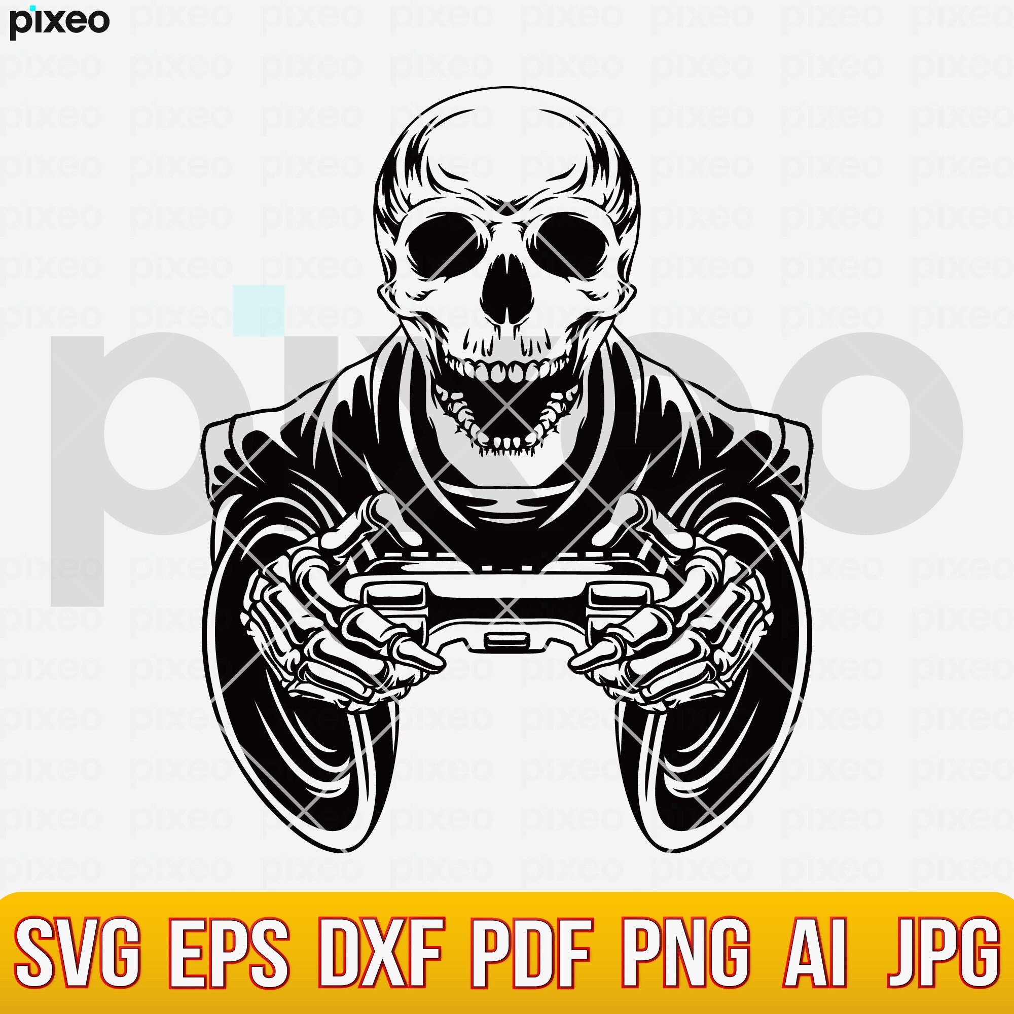 Gamer Skull svg videojuego cráneo svg controlador svg - Etsy España