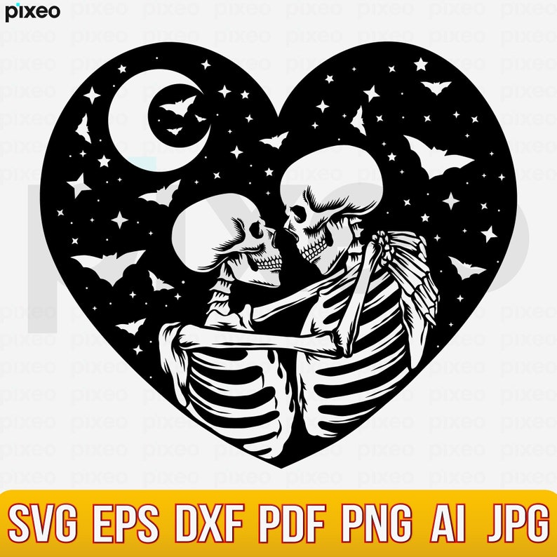 Skull Lovers Svg Skull Svg Dead Skeleton Love Svg Gothic - Etsy