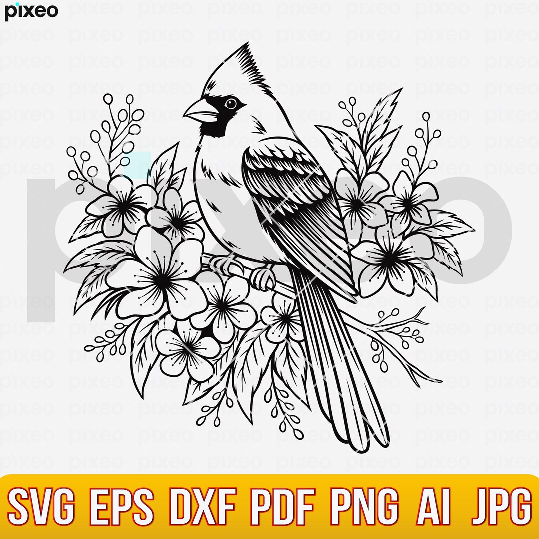 Red Cardinal Svg, Cardinal Clipart, Cardinal Cricut, Cardinal Vector ...