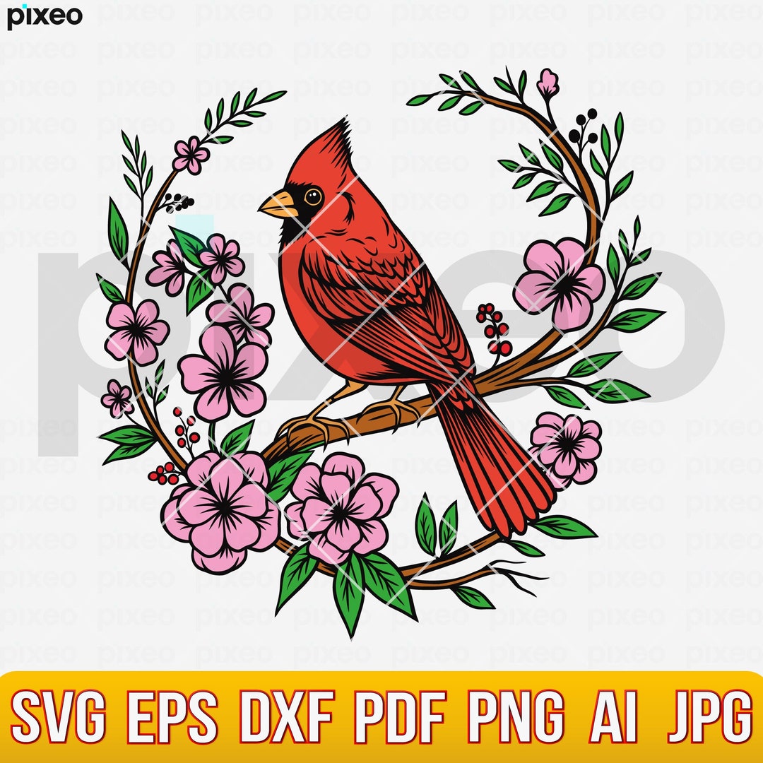 Red Cardinal Svg, Cardinal Clipart, Cardinal Cricut, Cardinal Vector ...