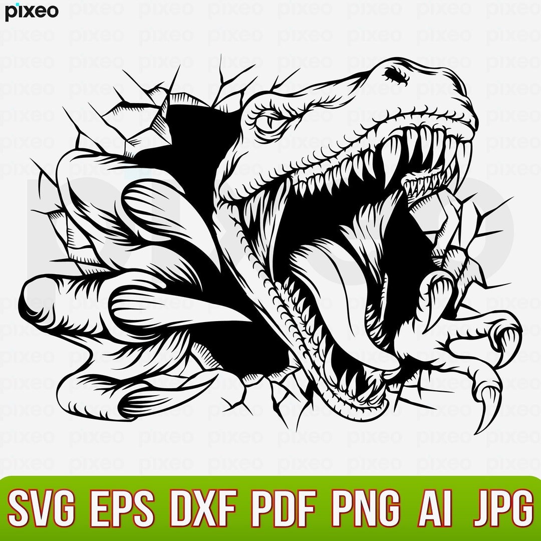 Raptor Scratch SVG: Dinosaur Clipart, Cricut Cut File (digital Download ...