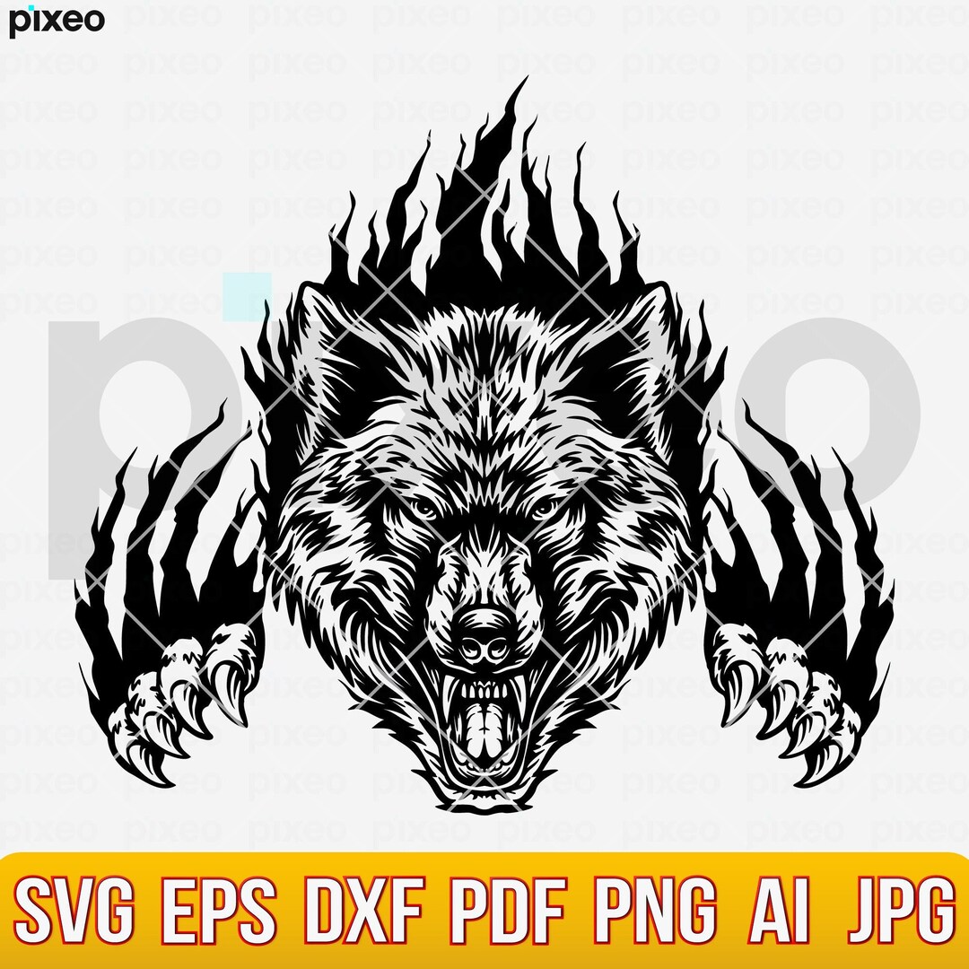 Wolf Claws Scratch Svg, Wolf Svg, Wolf Claw Mark Svg, Howling Wolf Svg ...