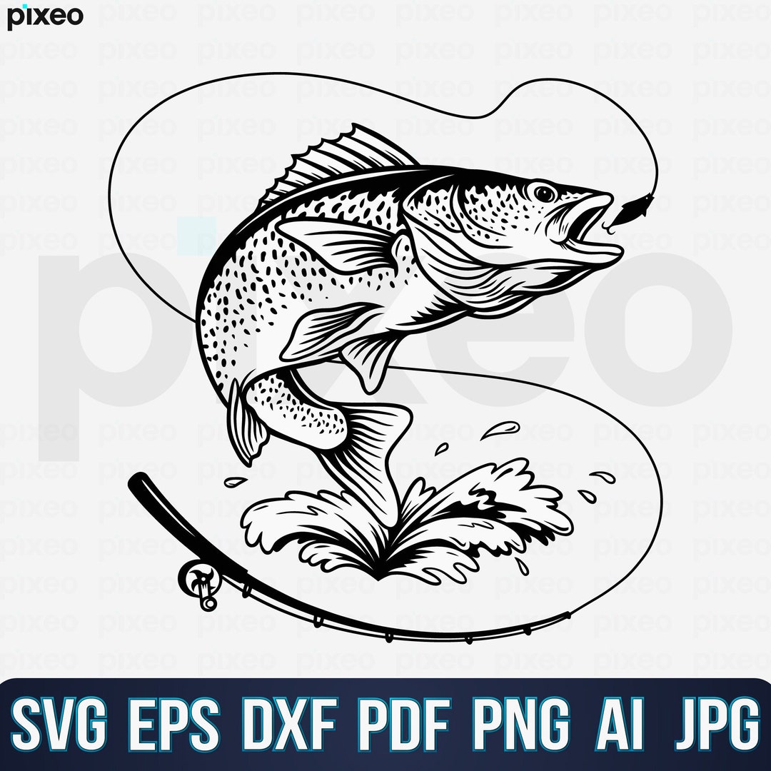 Walleye Fishing Svg, Fishing Svg, Walleye Fish Svg, Walleye Clipart ...