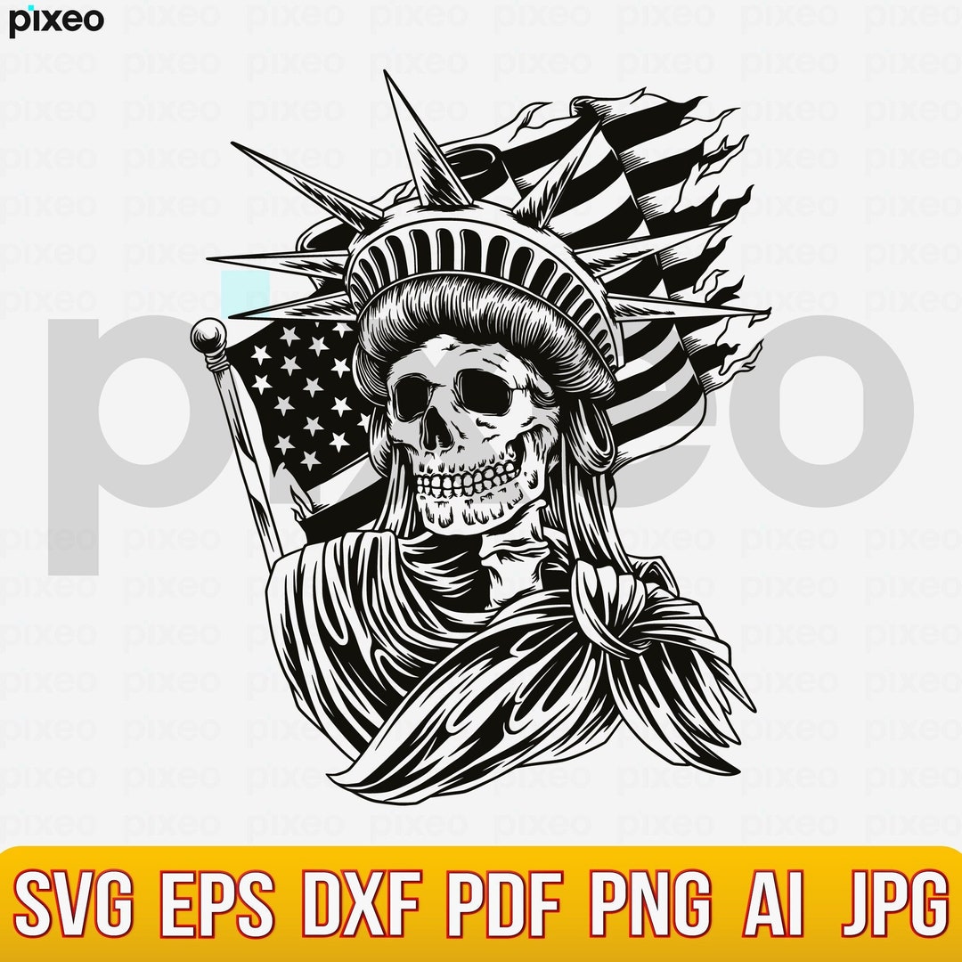 Statue of Liberty Svg, Liberty Skull Svg, New York Svg, Lady Liberty ...