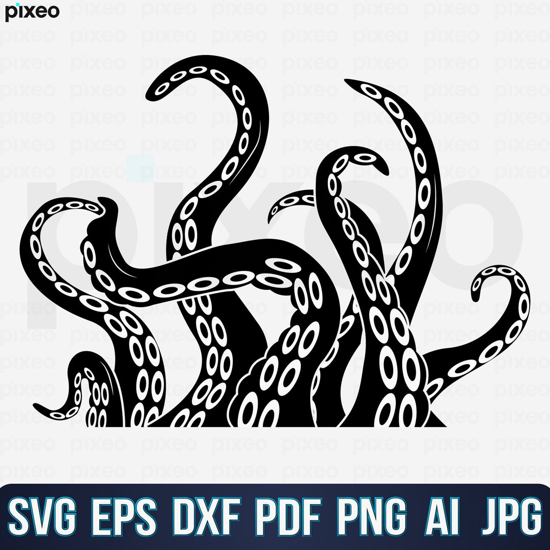 Octopus Tentacles Vector Clipart: Kraken SVG Cut File (digital Download ...