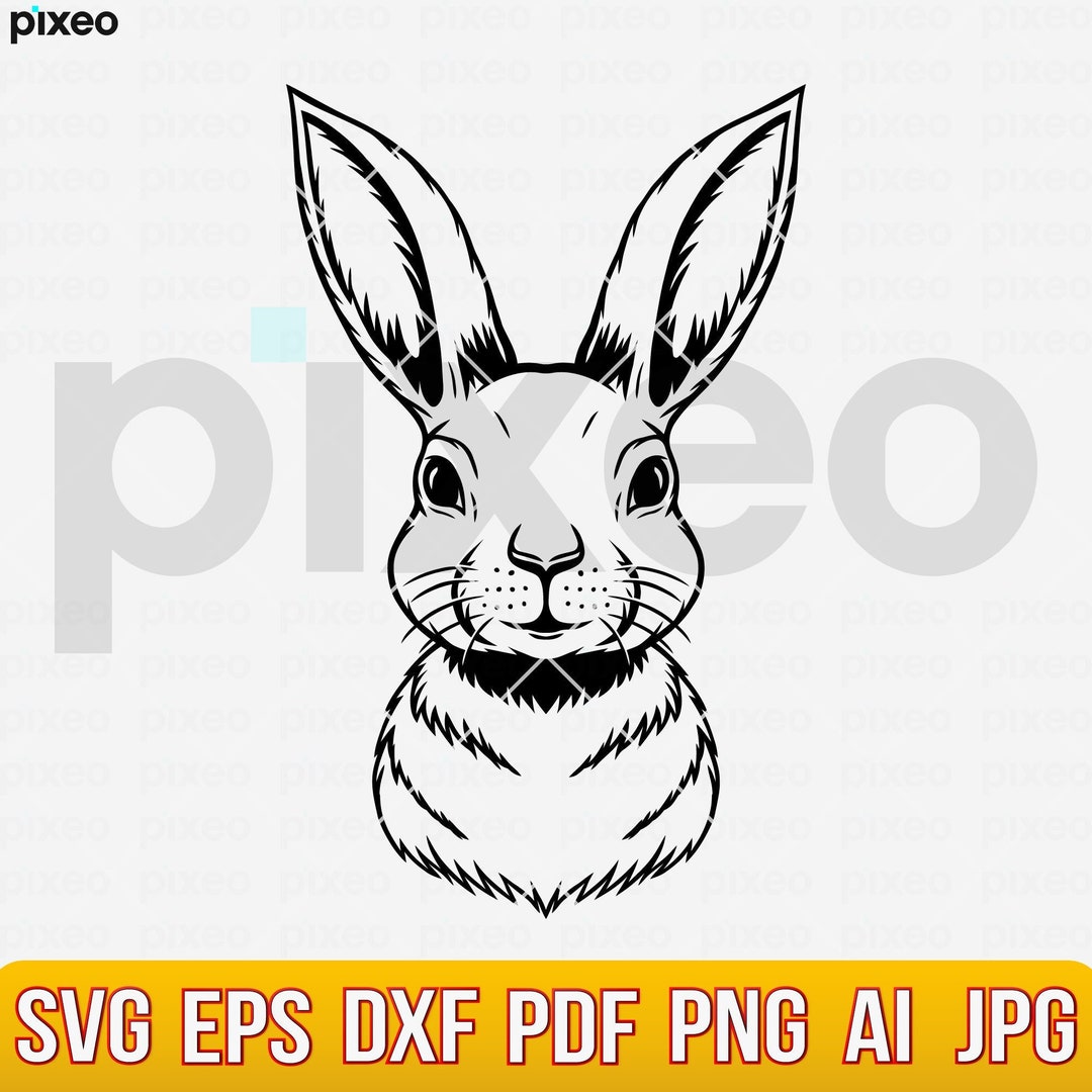 Bunny Face SVG: Rabbit Clipart, Laser Cut File (digital Download) - Etsy