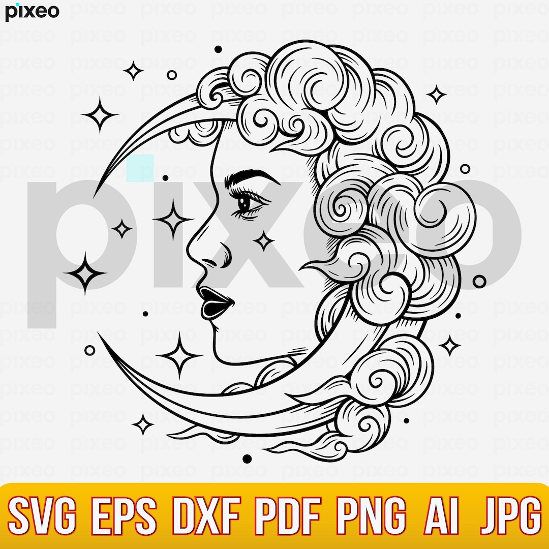 Women Moon Svg, Strong Woman Svg, Lady Moon Svg, Woman Svg, Black Woman ...