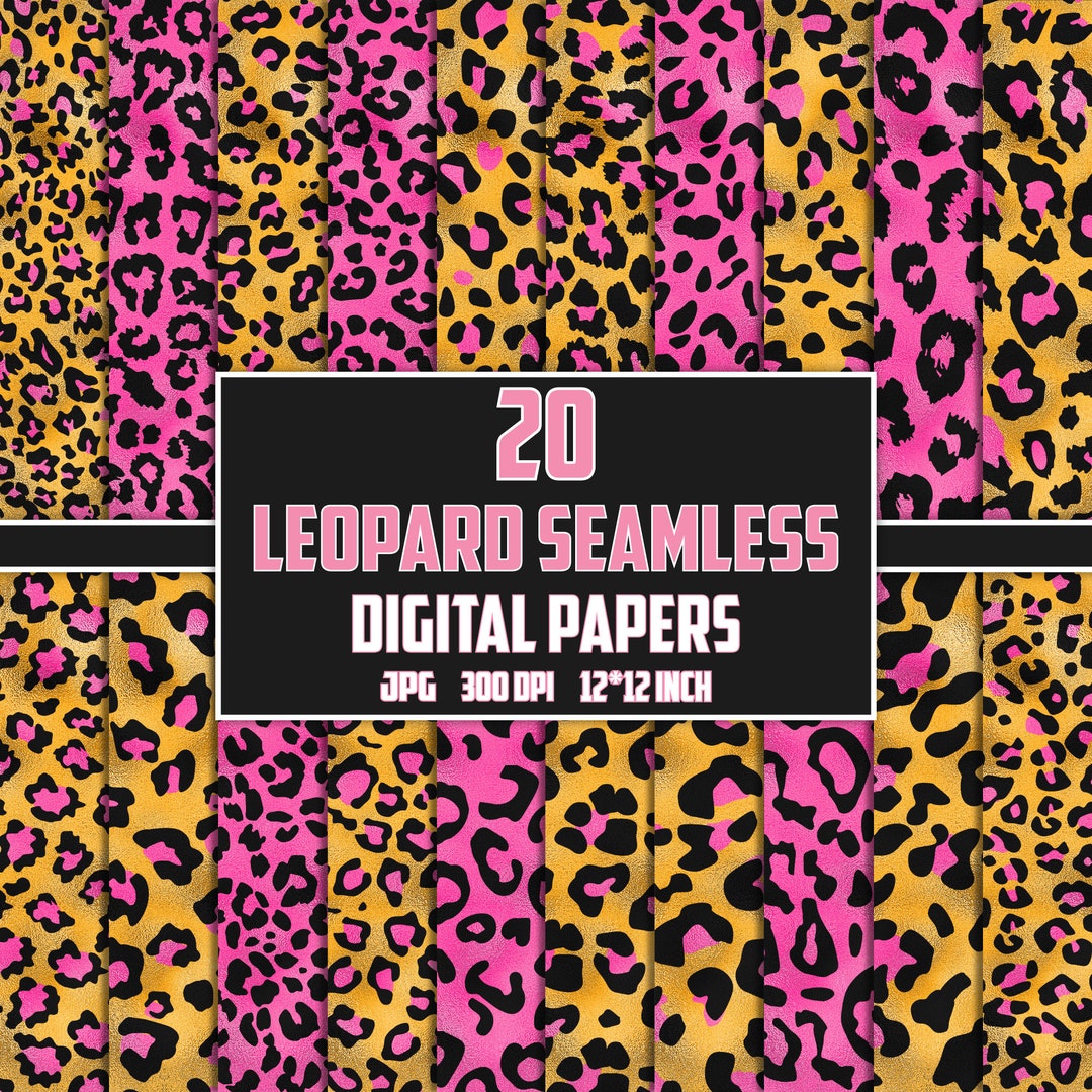 Pink Gold Leopard Digital Paper, Leopard Seamless Pattern, Leopard ...