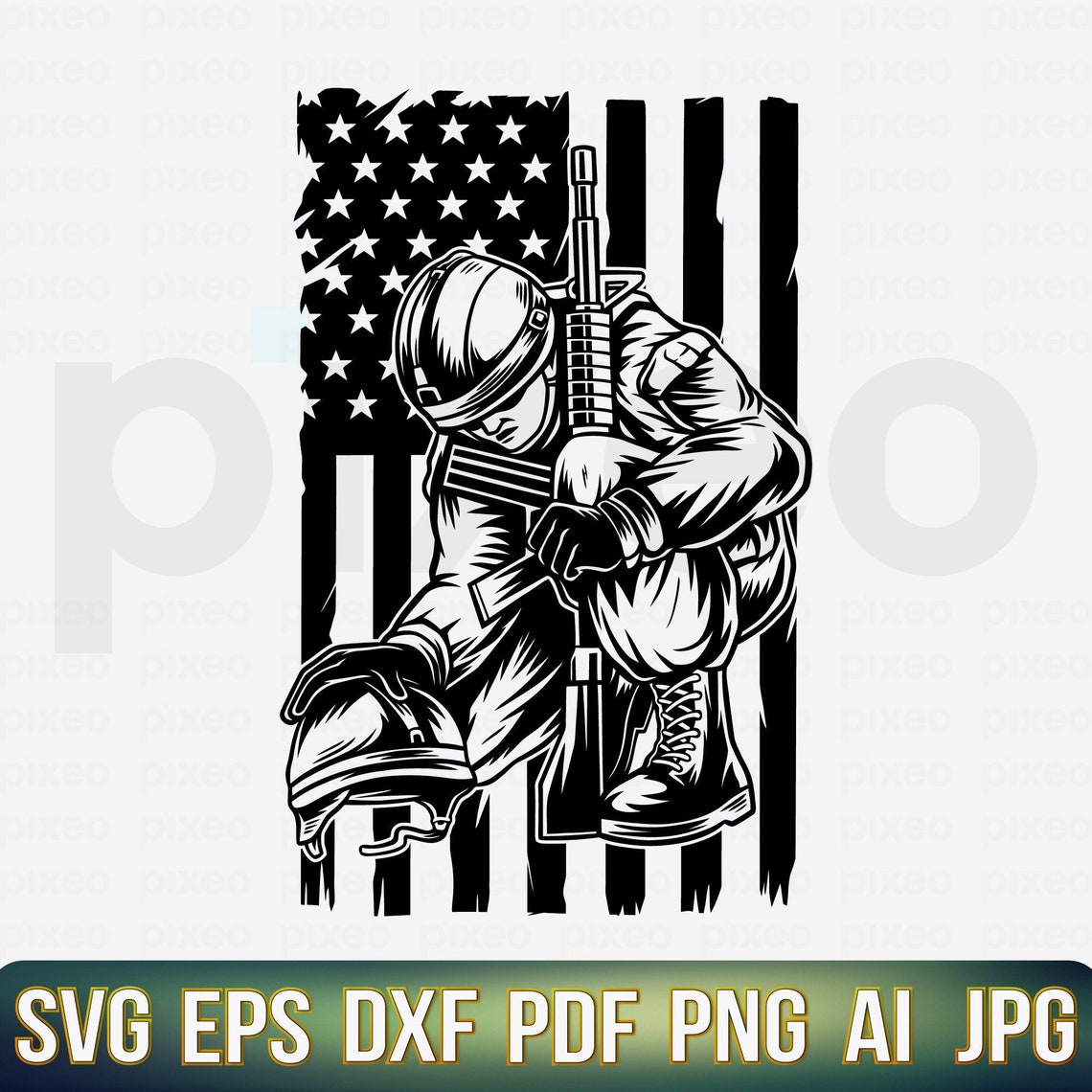 Fallen Soldier Tribute Svg, US Soldier Svg, US Army Svg, US War Hero ...