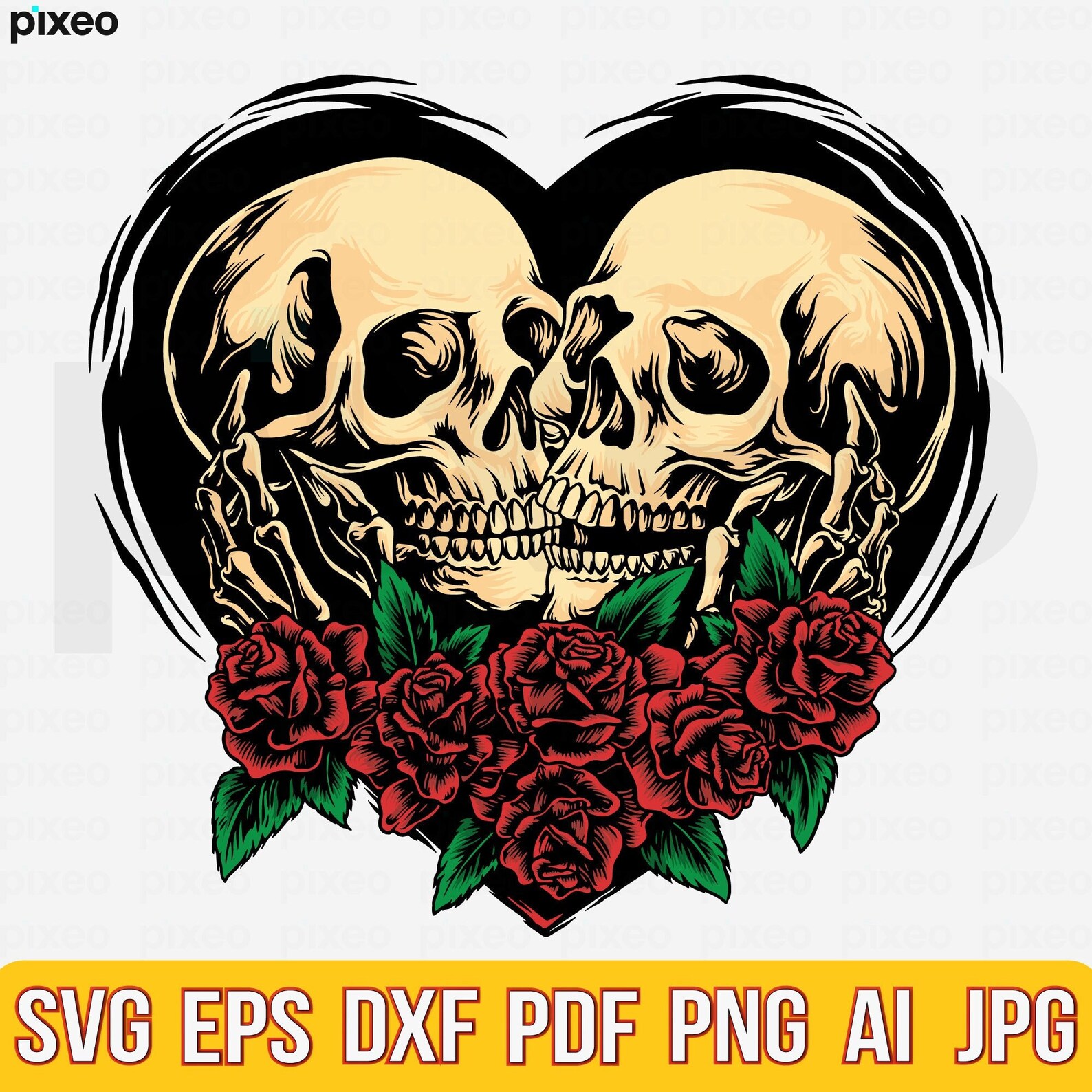 Skull Lovers Svg Skull Svg Dead Skeleton Love Svg Gothic - Etsy