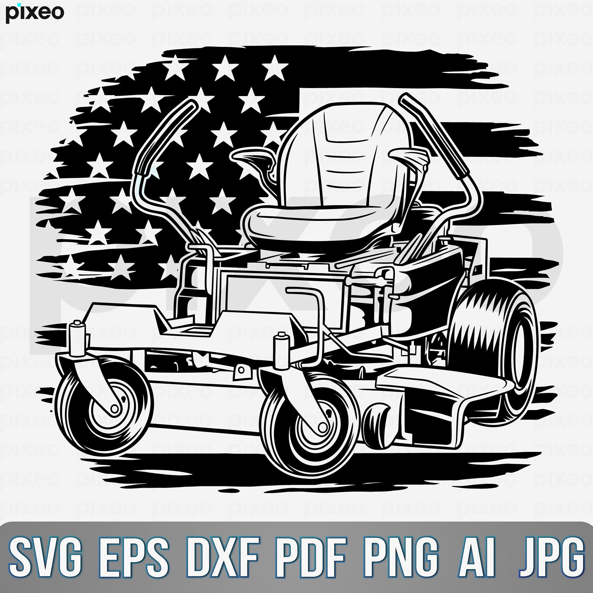 US Lawn Mower Svg Lawn Mower With Flag Svg Zero Turn Lawn - Etsy Australia