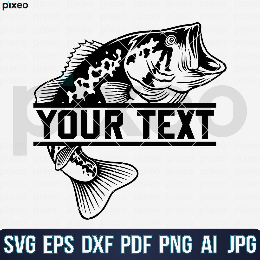 Bass Fishing Svg, Fishing Svg, Bass Fish Svg, Bass Clipart, Bass Vector ...