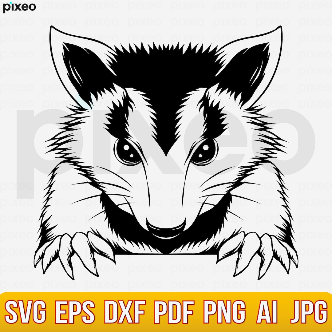 Opossum Head SVG: Cricut Cut File, Clipart Vector (digital Download) - Etsy