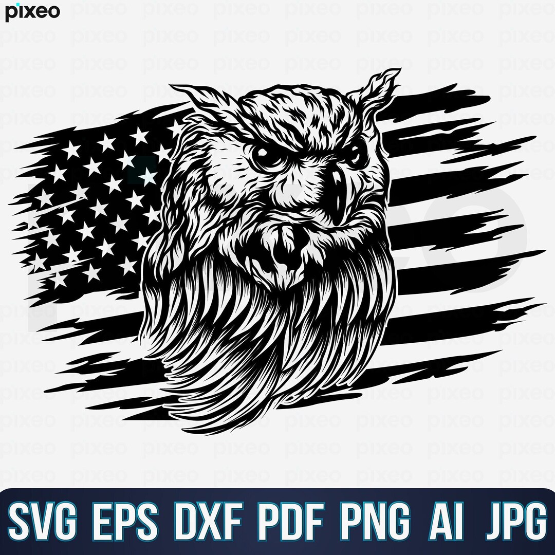 Owl With American Flag Svg, American Flag Svg, Owl Svg, Owl Through ...