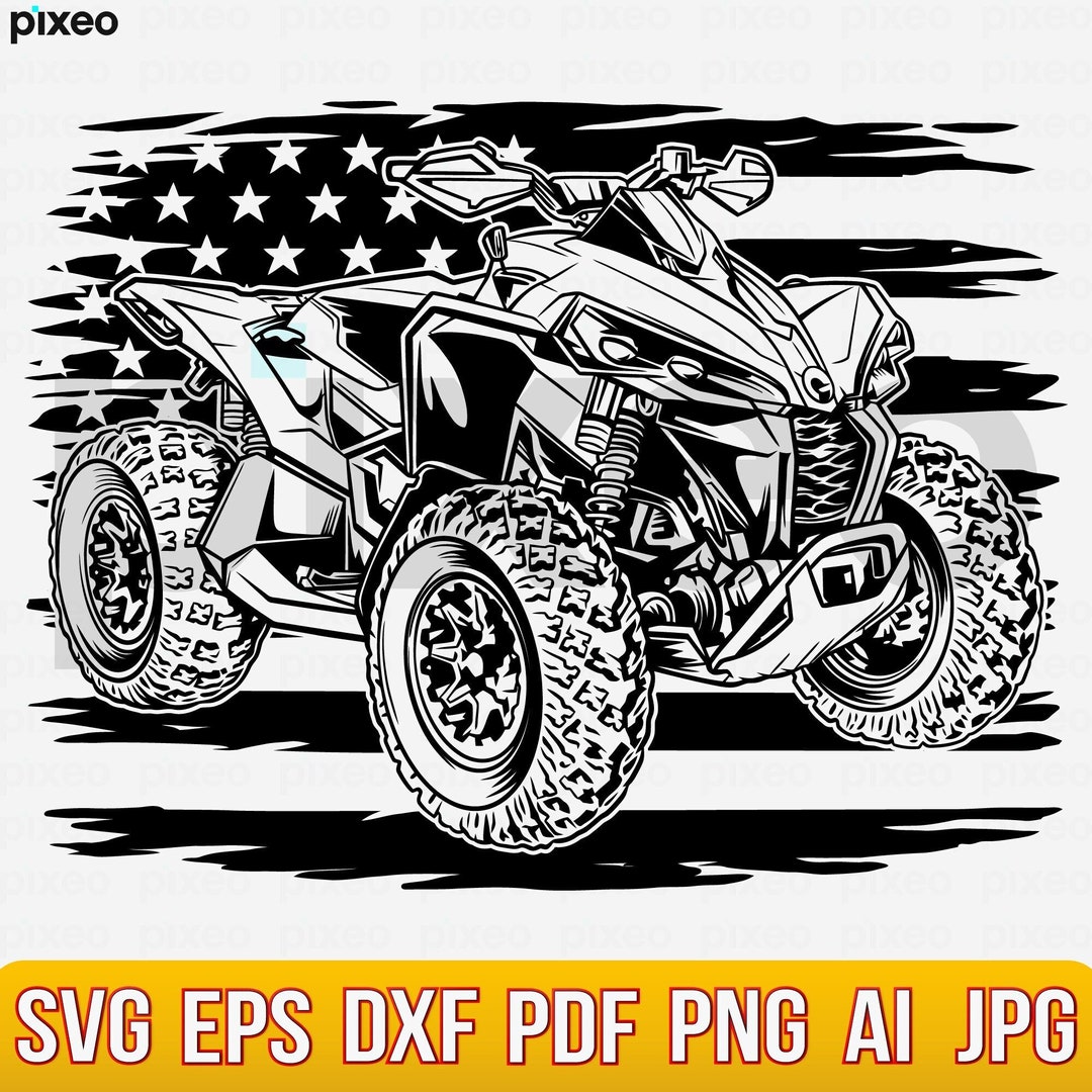 US Flag ATV SVG: 4 Wheeler Off-road Clipart (digital Download) - Etsy