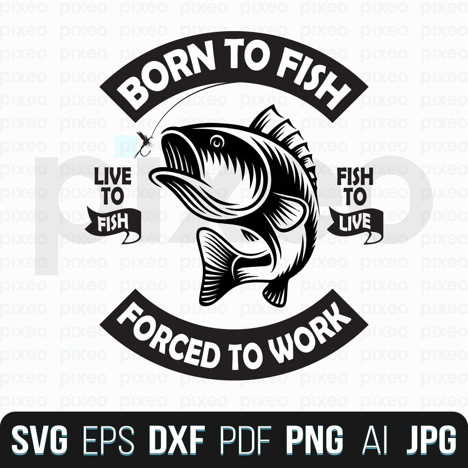 Born to Fish SVG Fishing SVG Fishing Shirt Bass Fishing | Etsy