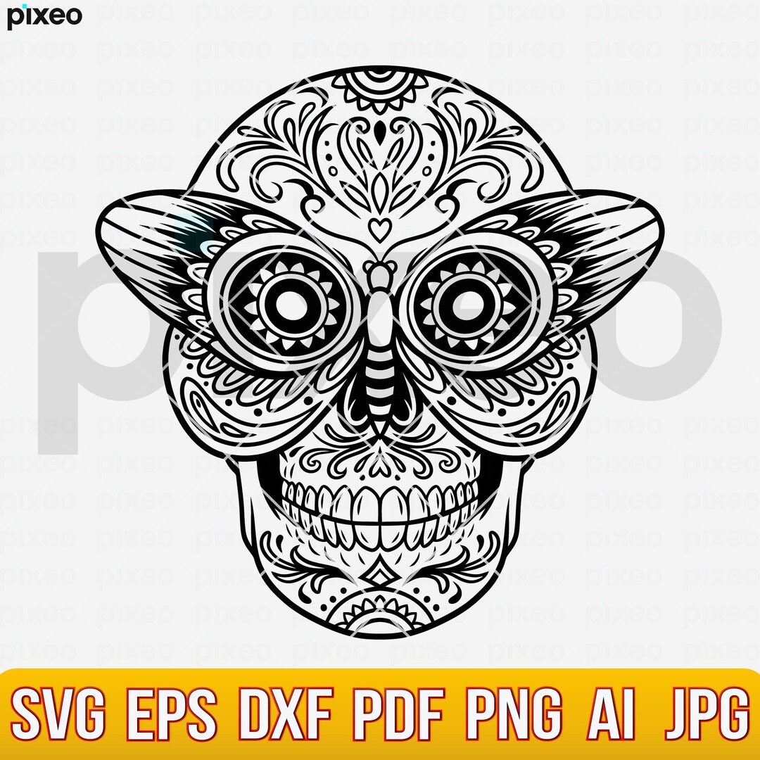 Skull Butterfly Svg, Skull Svg, Butterfly Svg, Skull Butterfly Clipart ...
