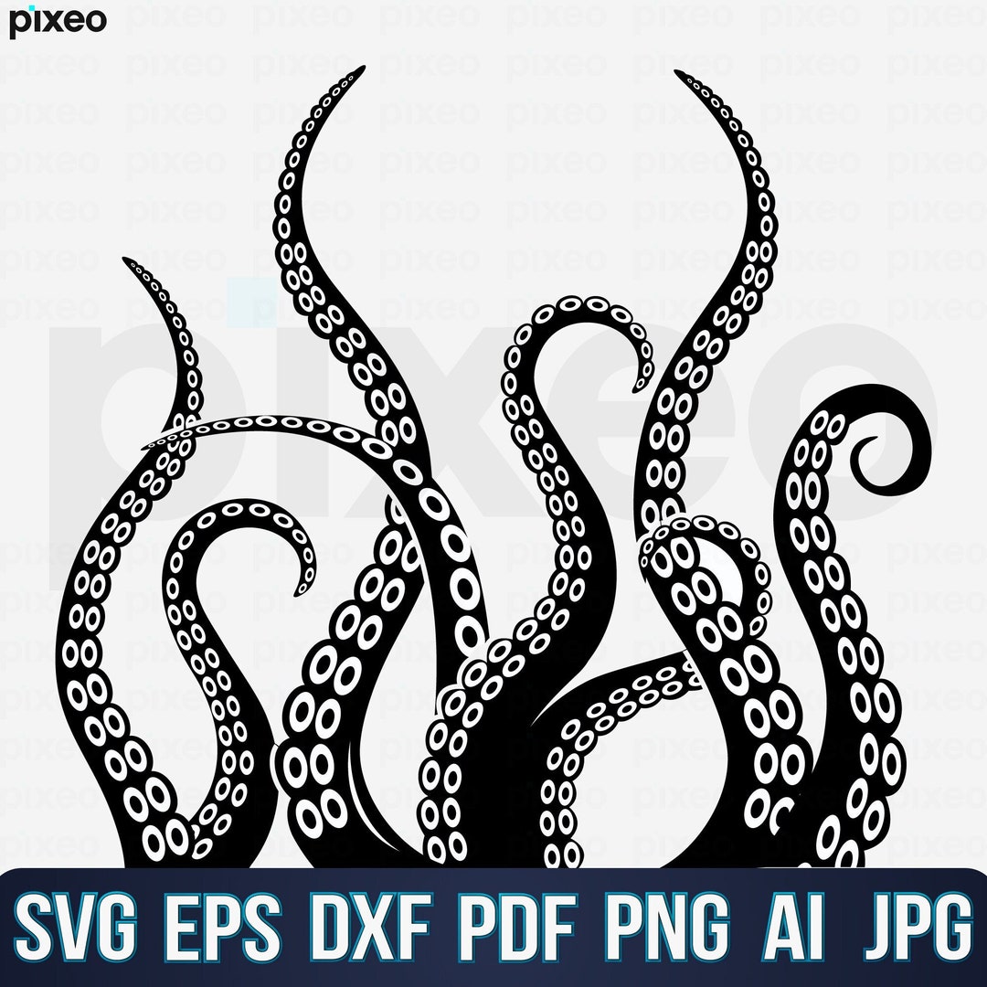 Octopus Tentacles SVG: Kraken Clipart, Vector Cut File - Etsy