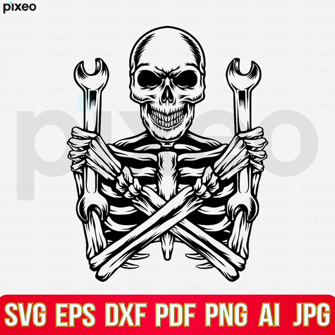 Skull Mechanic Svg, Mechanic Svg, Mechanic Skull Svg, Eagle Svg ...