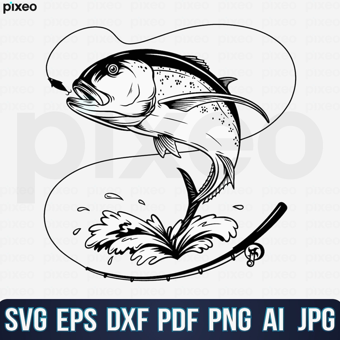 Giant Trevally Fishing Svg, Fishing Svg, Trevally Fish Svg, Trevally ...
