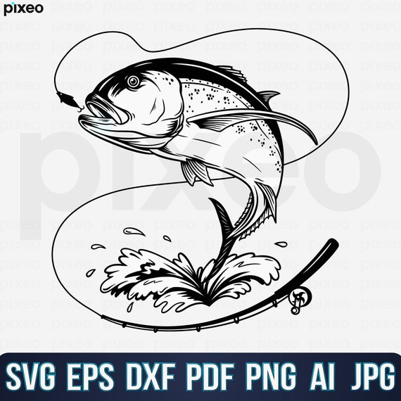 Giant Trevally Fishing Svg Fishing Svg Trevally Fish Svg | Etsy