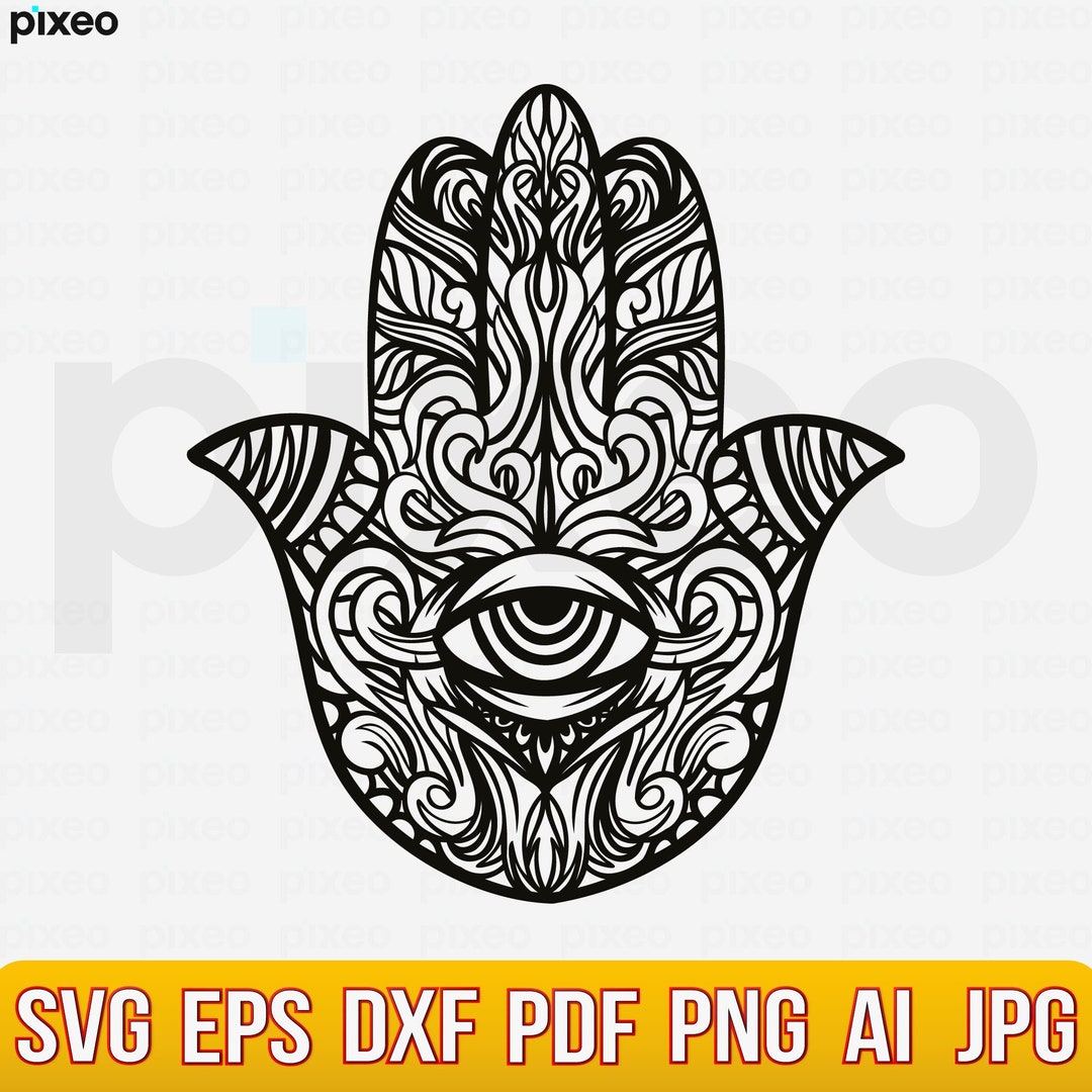 Hamsa Svg, Hamsa Hand Svg, Hamsa Clipart, Hamsa Shirt, Mandala Svg ...