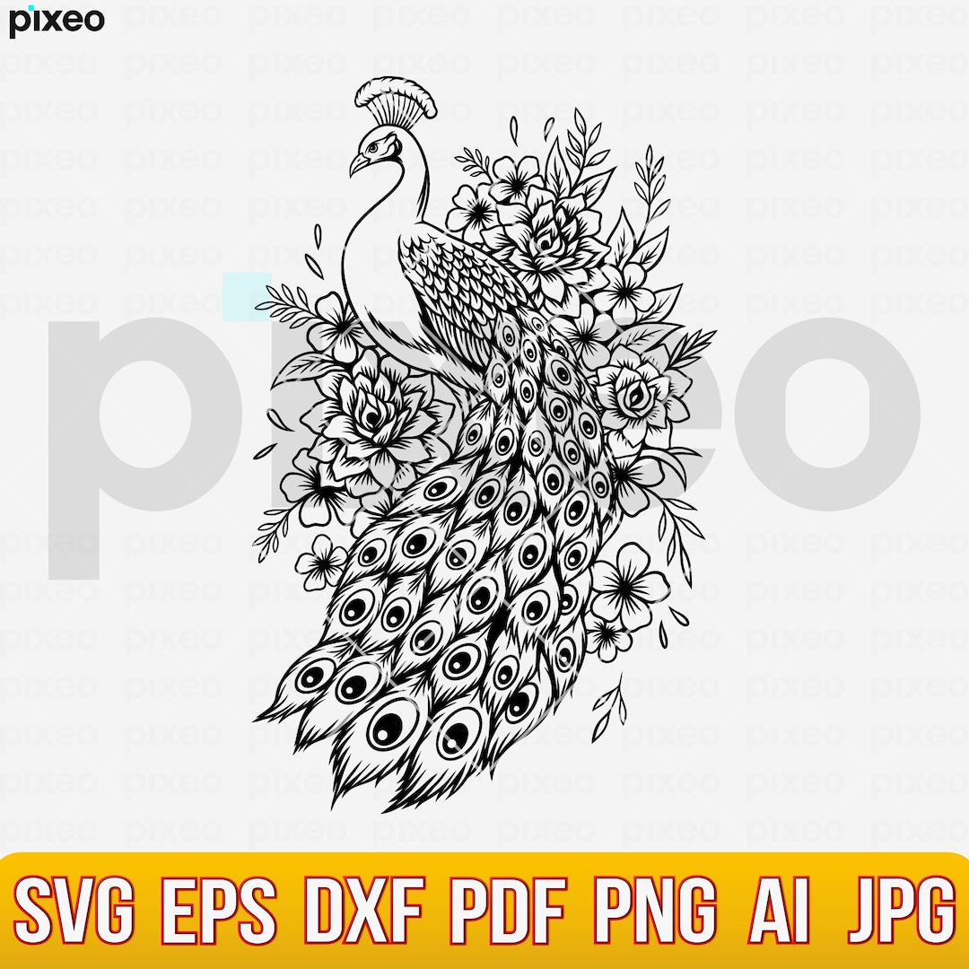 Peacock Svg, Peacock Clipart, Peacock Cut File, Peacock Vector, Peacock ...