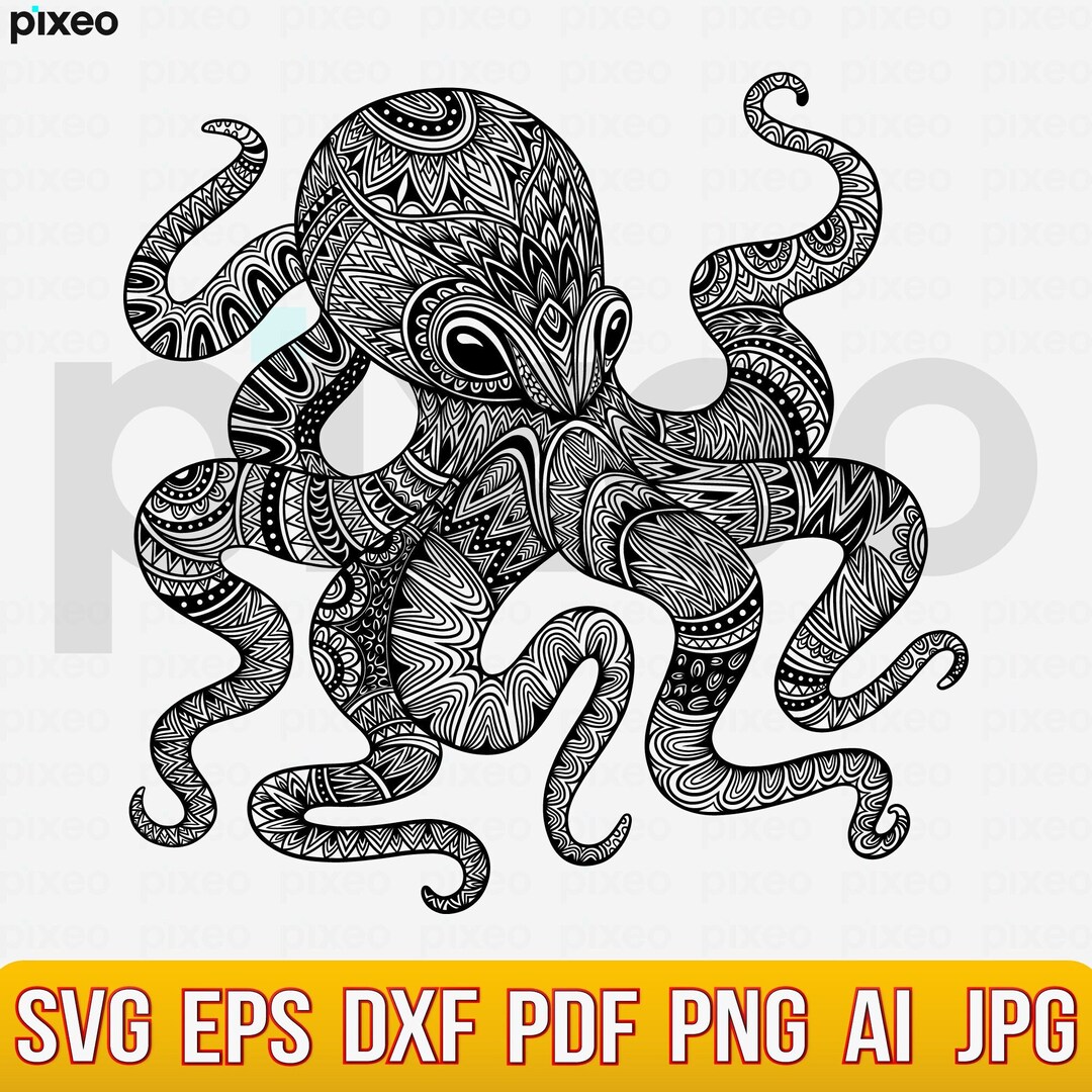 Octopus Svg, Octopus Mandala Svg, Octopus Clipart, Mandala Svg, Octopus ...