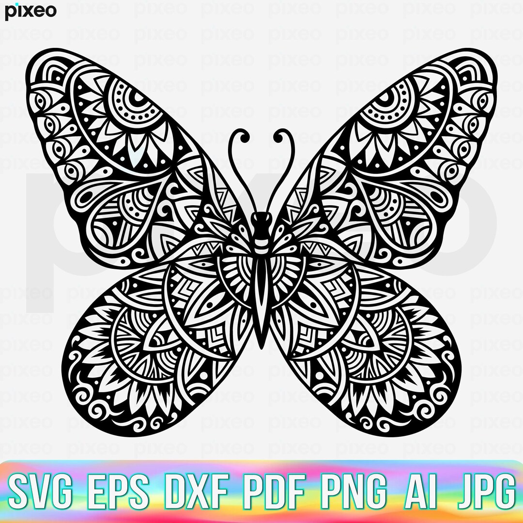 Butterfly Svg, Butterfly Mandala Svg, Butterfly Clipart, Mandala Svg ...