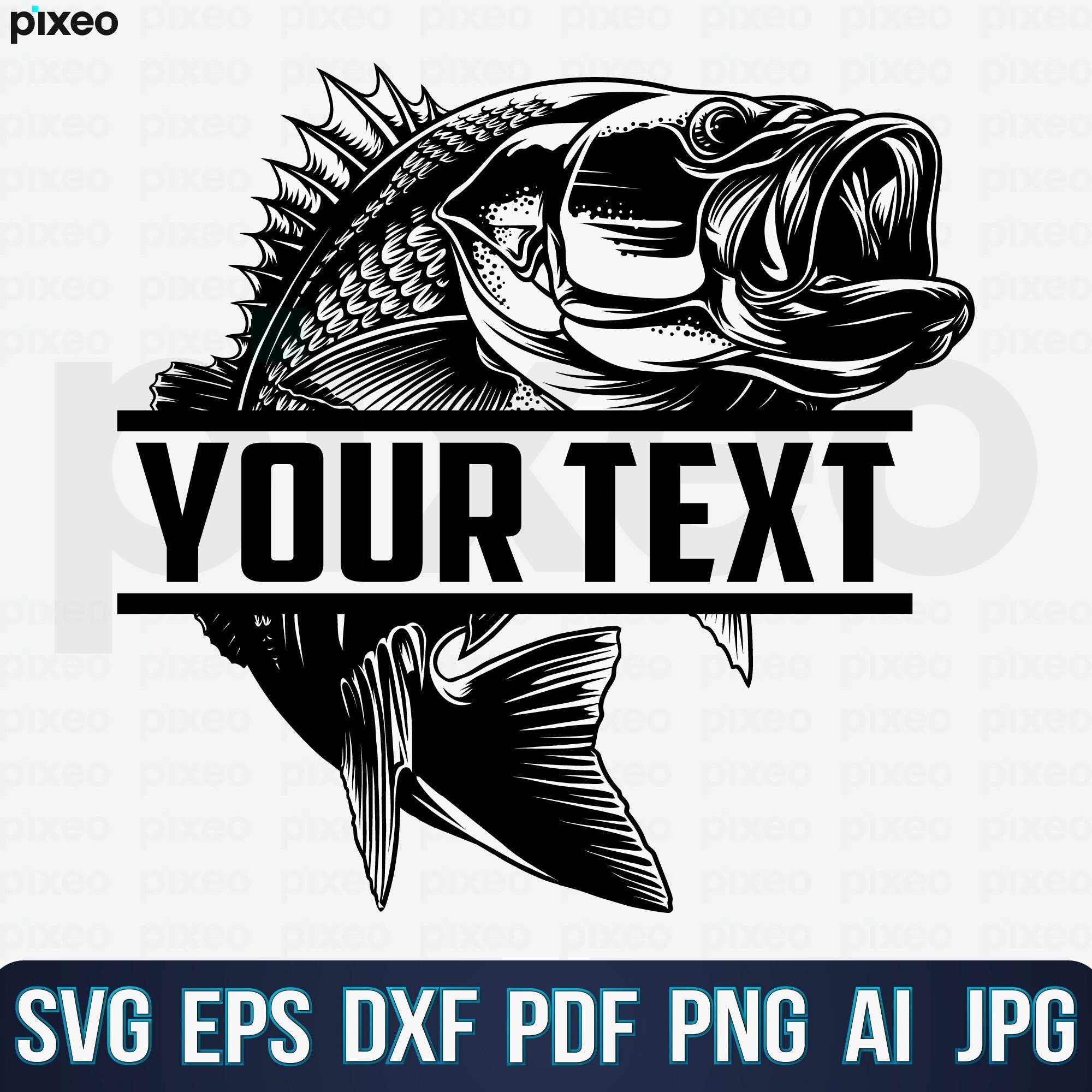 Bass Fishing Monogram Svg Fishing Svg Bass Name Fish Svg - Etsy